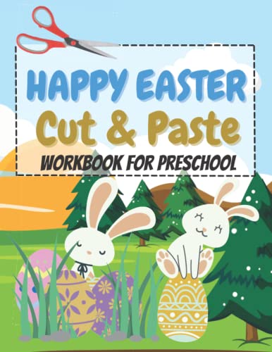 Happy Easter Cut And Paste Workbook For Preschool: Coloring and Cutting ...