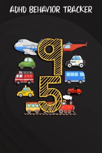 ADHD Behavior Tracker :Adults 95 Years Old Transportation Birthday Car ...
