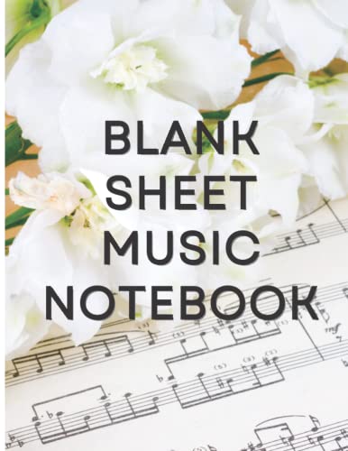 Blank Sheet Music Notebook: Music Manuscript Paper, White Marble Blank ...