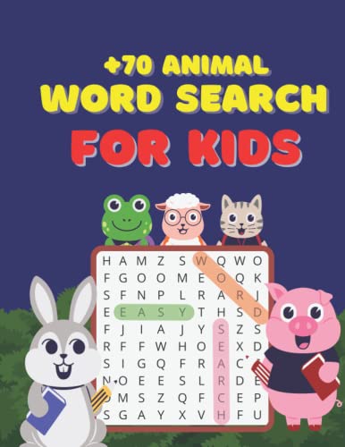 Animal Word Search for Kids ages 8-12: +70 animal - Challenging Search ...