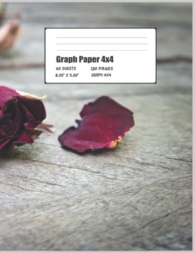 Graph Paper 4x4: 8.5x11 Graph Paper 4x4 Floral notebook Journal by ...