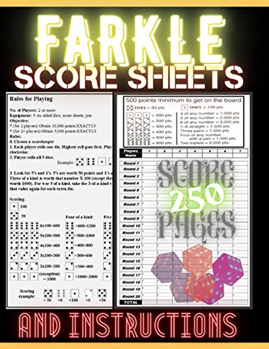 Farkle Score Sheets and Instructions: A4 | Perfect for Farkle Game ...