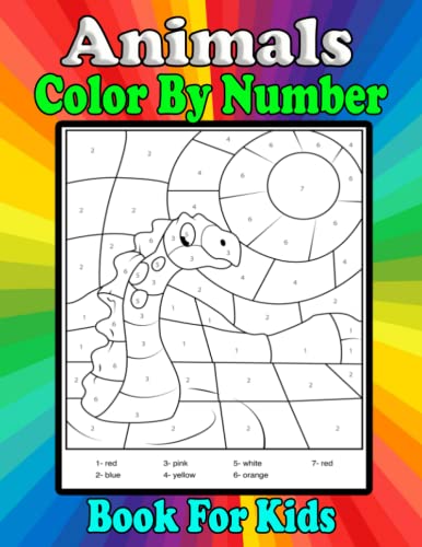 Animals Color By Number Book For Kids: Large Print Animals Color by ...