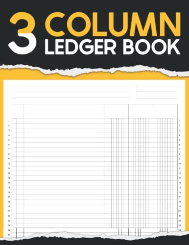 3 Column Ledger Book: Accounting Ledger Book For Small Business | Blank ...