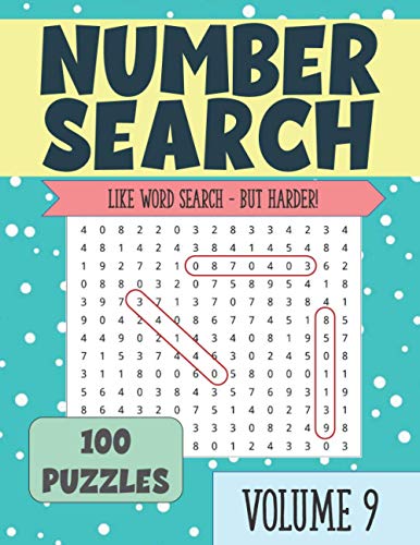 Number Search: Puzzle Book for Seniors and Adults VOLUME 9 by Blue ...