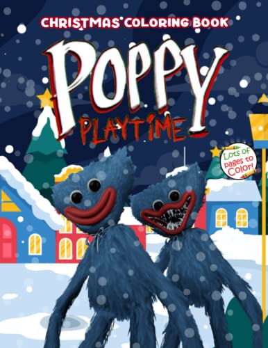Poppy Playtime Christmas Coloring Book: Huggy Wuggy Coloring Book With ...