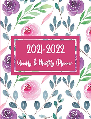 2021-2022 Weekly & Monthly Planner: Floral 2 Years Weekly & Monthly ...