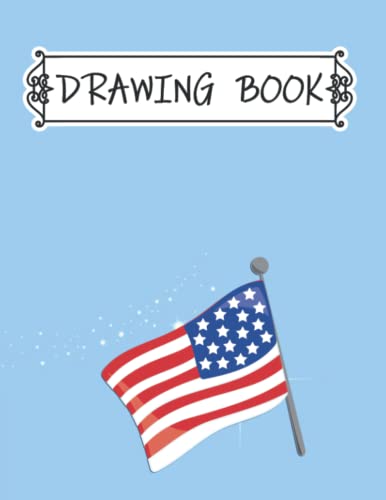 Drawing Book: Beautiful Anime Flag USA drawing notebook, 8.5x11 inches ...