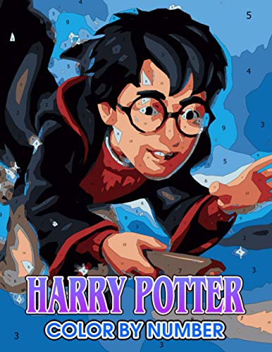 Harry Potter Color by Number: Harry Potter Coloring Book For Stress ...