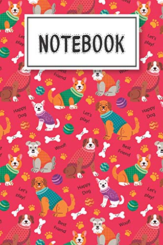 Notebook: dog pattern - Cute Design:" 6x9" lined pages. Great for note ...