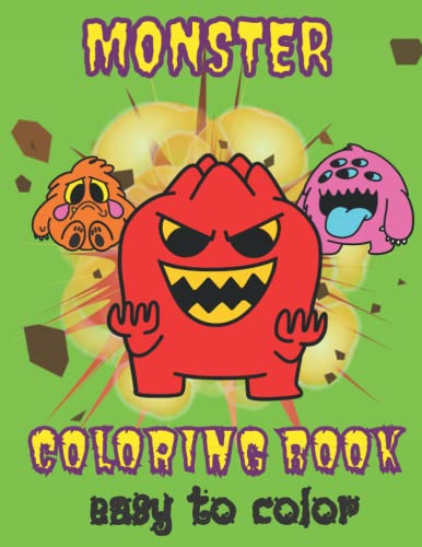 Monster coloring book: cute colring book for kids - adorable monster ...
