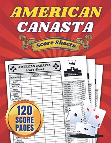 American Canasta Score Sheets: American Canasta Score Book For Tracking ...