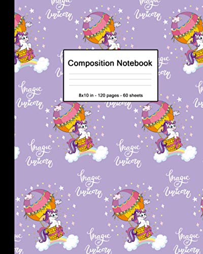 Composition Notebook: Nifty Unicorn Blank Wide Ruled Paper Notebook ...