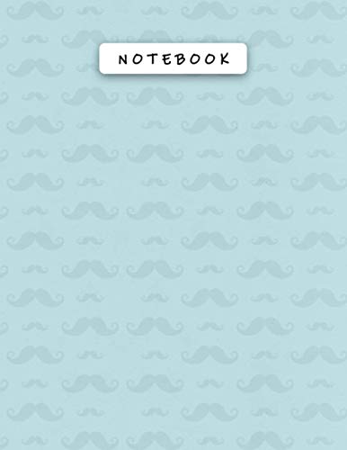 Notebook Powder Blue Color Mustaches Patterns Cover Lined Journal: 8.5 ...