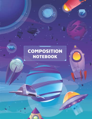 Composition Notebook: Outer Space Astronomy Galaxy with Multiple Alien ...