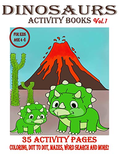 Dinosaurs Activity books: 35 Activities A Fun Kid Workbook Game For ...