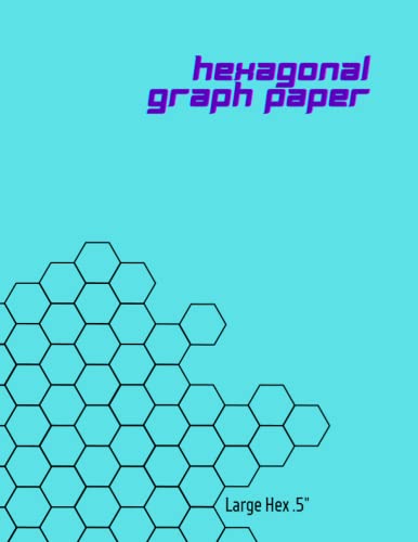 Hexagonal Graph Paper: Large .5" Hex Grid Paper Aqua Blue Notebook for ...
