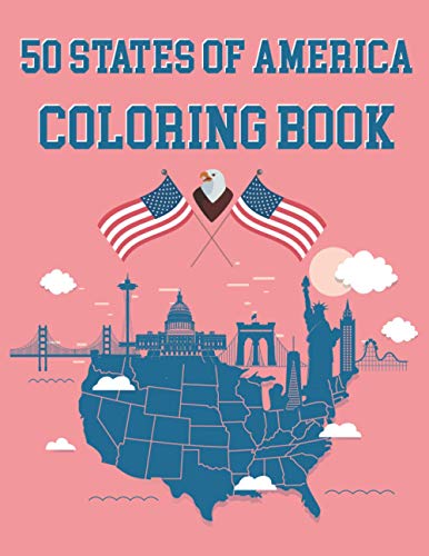 50 States Of America Coloring Book: The 50 States Maps Of United States ...