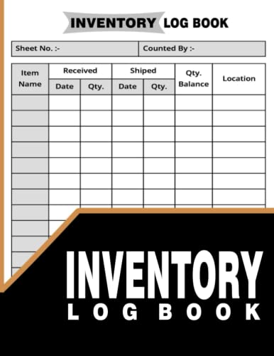 Inventory Log Book: Inventory Spreadsheet Ledger Book For Small ...