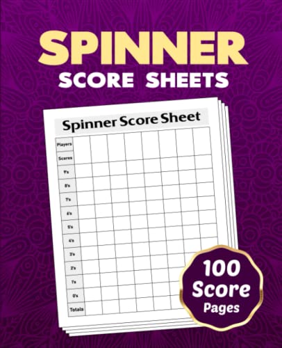 Spinner Score Sheets: 100 Score Pads | Spinner Score Card | Spinner ...