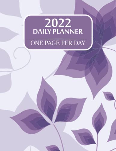Daily Planner 2022 - One Page Per Day: 365 days Fully lined with dated ...