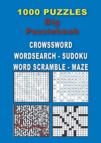1000 PUZZLES Big Puzzlebook CROWSSWORD WORDSEARCH - SUDOKU WORD ...