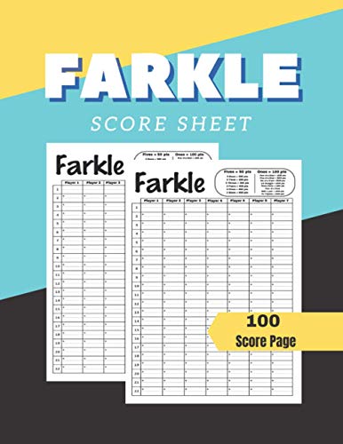 Farkle Score Sheet: Perfect Scorebook For Farkle Scorekeeping ,Farkle ...