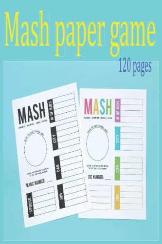 Mash Game Notepad :: Mash Game Sheets, Mash Paper Game Book, Classic ...