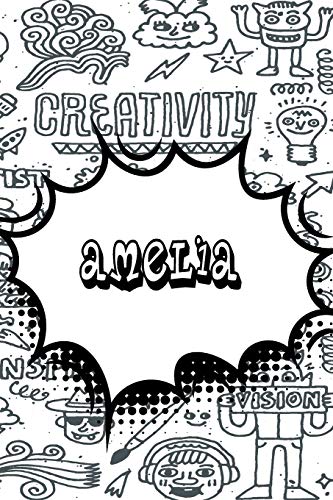 Amelia: Personalized Doodle Journal, Notebook Diary features 120 pages ...