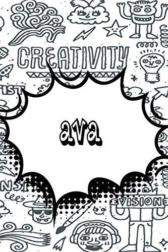 Ava: Personalized Doodle Handwriting Practice Paper for Kids Notebook ...