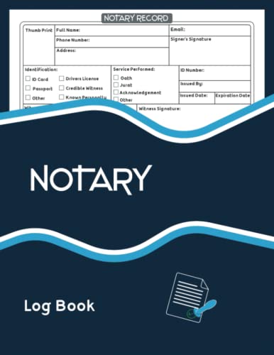notary log book: Notary Public Journal to Record Notarial Acts | Notary ...