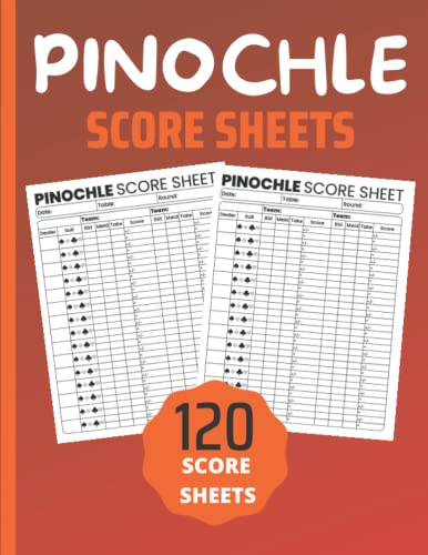 Pinochle Score Sheets: 120 Large Pinochle Score Pads Score Recording ...