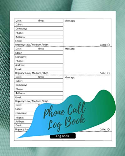 Phone Call Log Book : Phone Call Log Book Telephone Message Tracker and ...