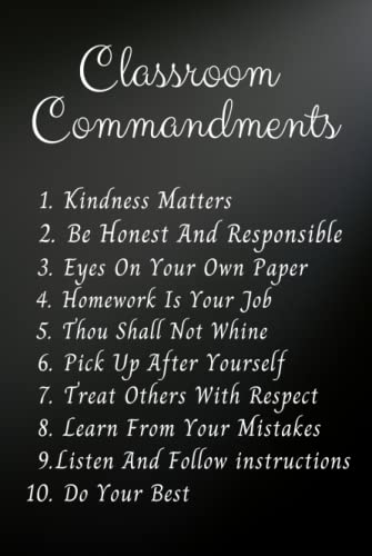 Classroom Commandments: Teachers Humorous Notebook by Grammy Pammy ...