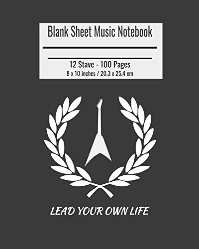 Blank Sheet Music Notebook: Composition Notebook, Metal Guitar Cover ...