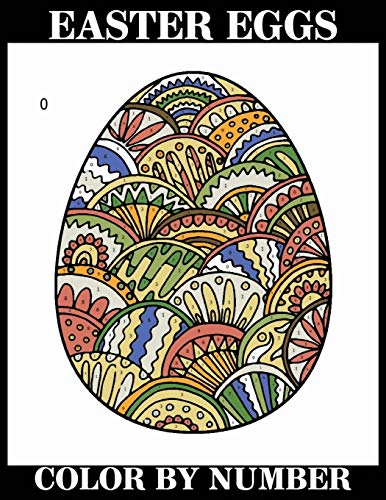 Easter Eggs Color By Number: Coloring Book With Simple Bunny, rabbit ...