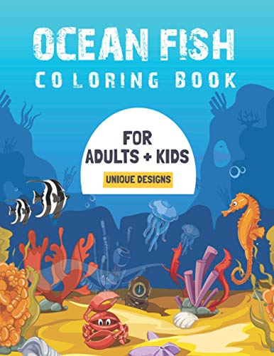 Ocean Fish Coloring Book: Awesome Cute Lovely Ocean Animals Coloring ...