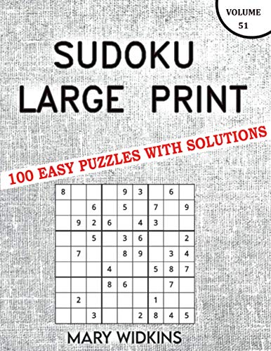 Sudoku Large Print 100 Easy Puzzles With Solutions: Sudoku Puzzle Pack ...