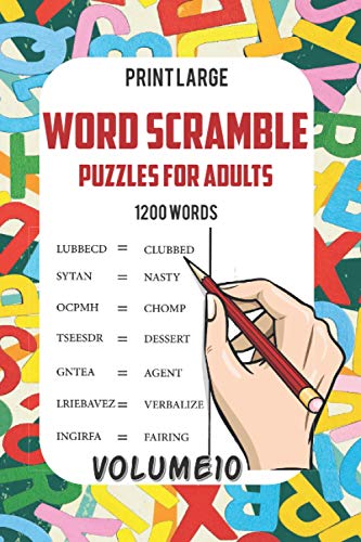 Word Scramble Puzzle Book For Adults: Volume 10: Word Jumble and ...