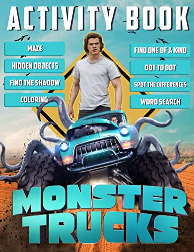 Monster Truck Activity Book: Adult, Kid Dot To Dot, Word Search, Hidden ...