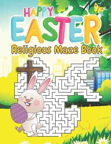 Happy Easter! Religious Maze Book: Fun And Easy Perfect Gifts For Happy ...