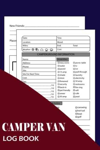 Camper Van Log Book: Campground Trip Log Book | Caravan Travel Journal ...