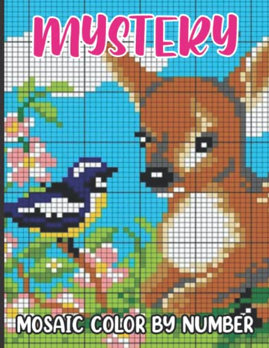 Mystery Mosaics Color By Number: Large Print Adult Mosaics Coloring ...