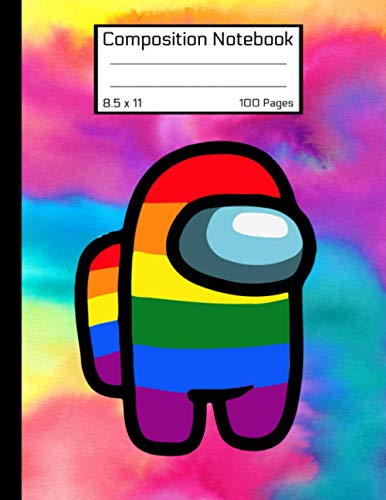 Among Us Composition Notebook: Awesome LGBTQ+ Book Rainbow Tie-dye ...