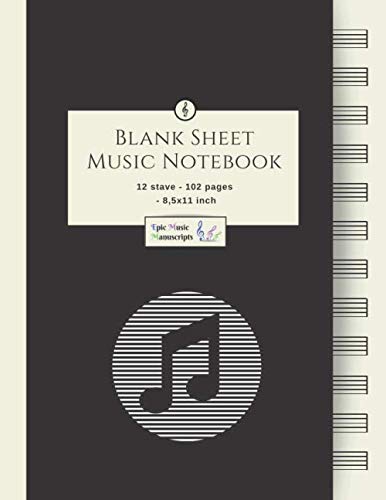 Blank Sheet Music Notebook: Music Manuscript Paper / White Marble Blank ...