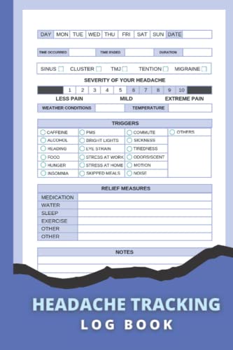 Headache Tracking Log Book: Chronic Headache/Migraine Log book ...