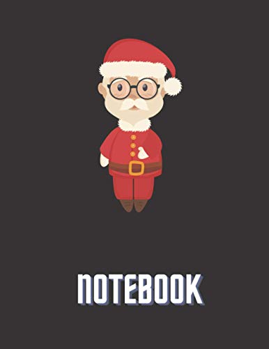 Notebook: Santa Xmas Lined Notebook Journal - Black Notebook - 120 ...