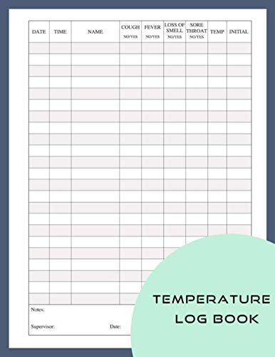 Temperature Log Book: Temperature Tracker for Employees, Body ...
