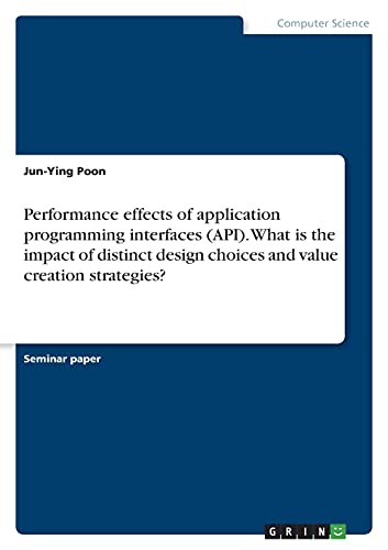 Performance effects of application programming interfaces (API). What ...