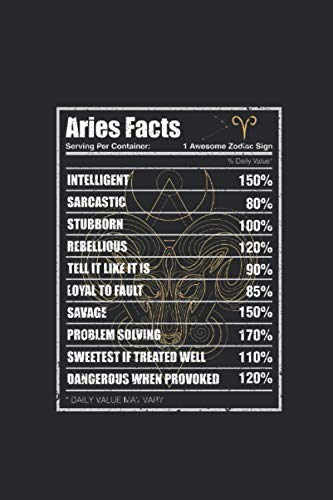 Aries Facts: Graph Paper Notebook (6" x 9" - 120 pages) ~ Zodiac Signs ...